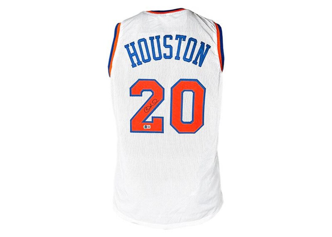 Alan Houston Signed New York White Custom Basketball Jersey Beckett - Etsy