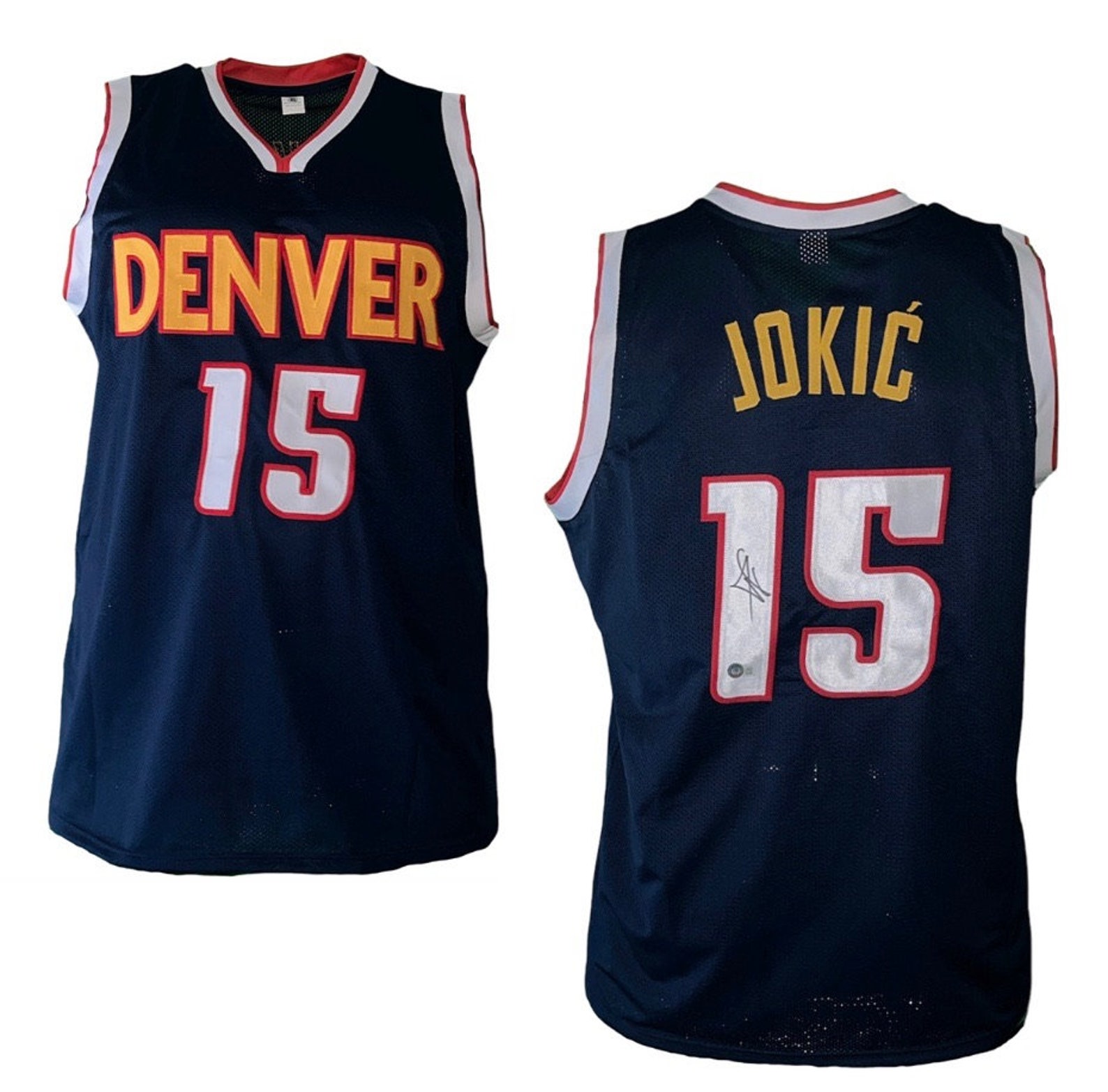 Nikola Jokic Signed Autographed Custom Blue Denver Basketball Jersey ...