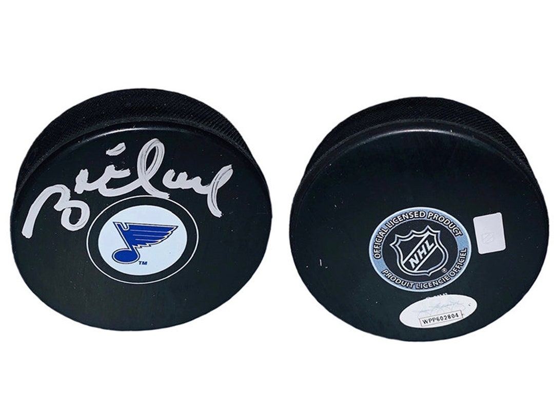Brett Hull Autographed St. Louis Blues Silver Signature Hockey Puck ...