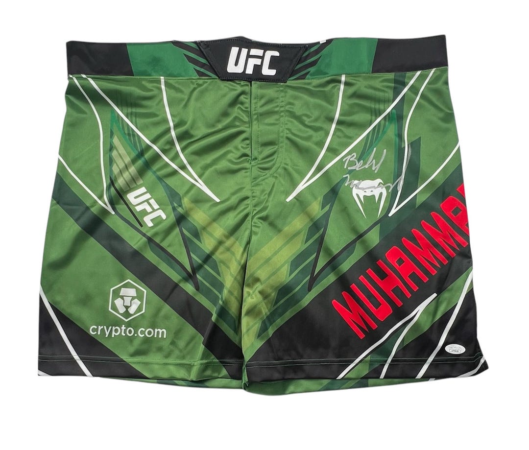 Belal Muhammad Signed Custom Green MMA Fight Trunks JSA - Etsy