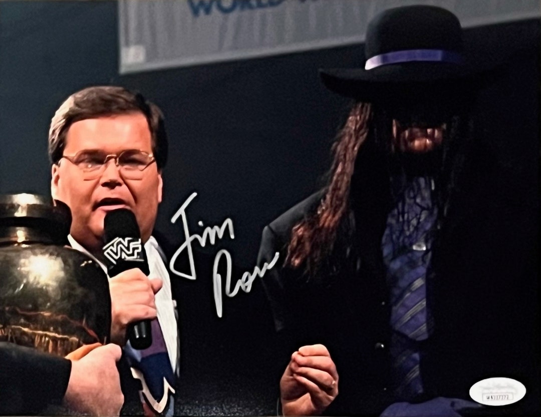 Jim Ross Signed 8x10 WWE Photo With Undertaker JSA - Etsy