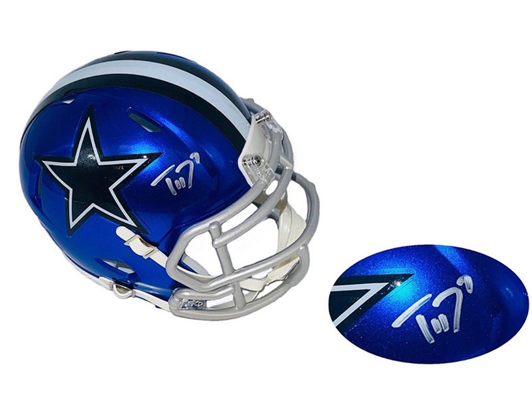 Trevon Diggs Dallas Cowboys Autographed Flash Blue Mini Helmet JSA - Etsy