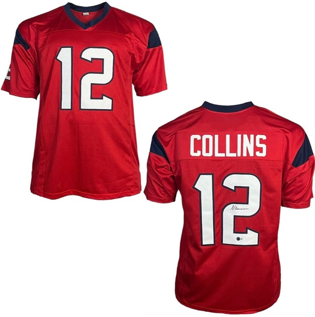 Nico Collins Signed Custom Red Football Jersey JSA - Etsy
