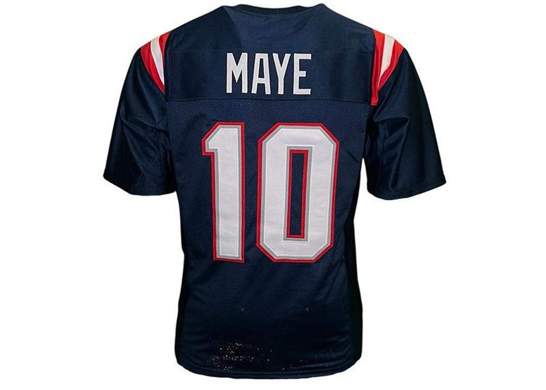 Drake Maye Unsigned New England Blue Football Jersey - Etsy