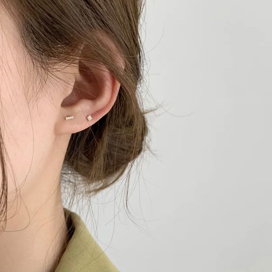 Sterling Silver and Gold Earring Set Stackable Earring Set - Etsy Australia