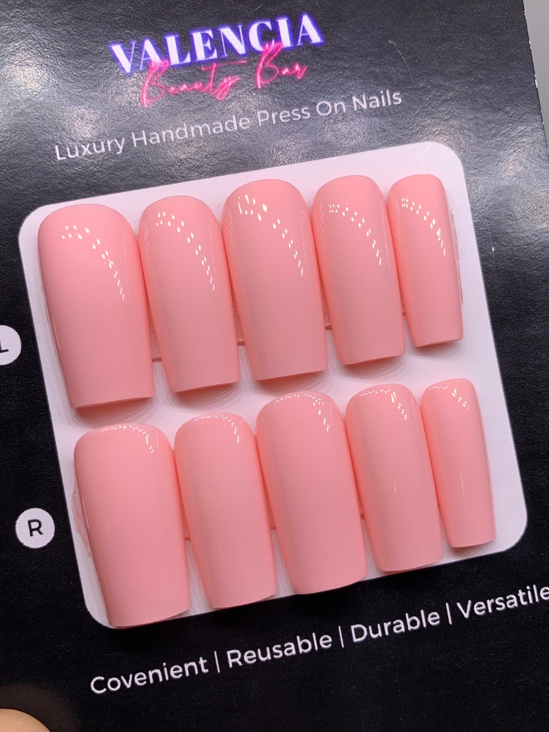 Pink Lemonade: Pink Press on Nails, Short Nails Glue on Nails, Coffin ...