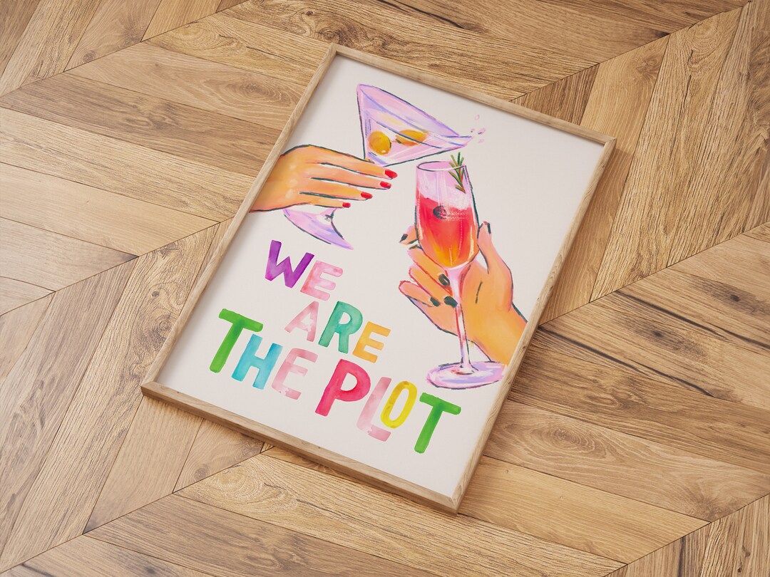 Vintage We Are the Plot Good for the Plot Pink Print Dorm Decor Bar ...