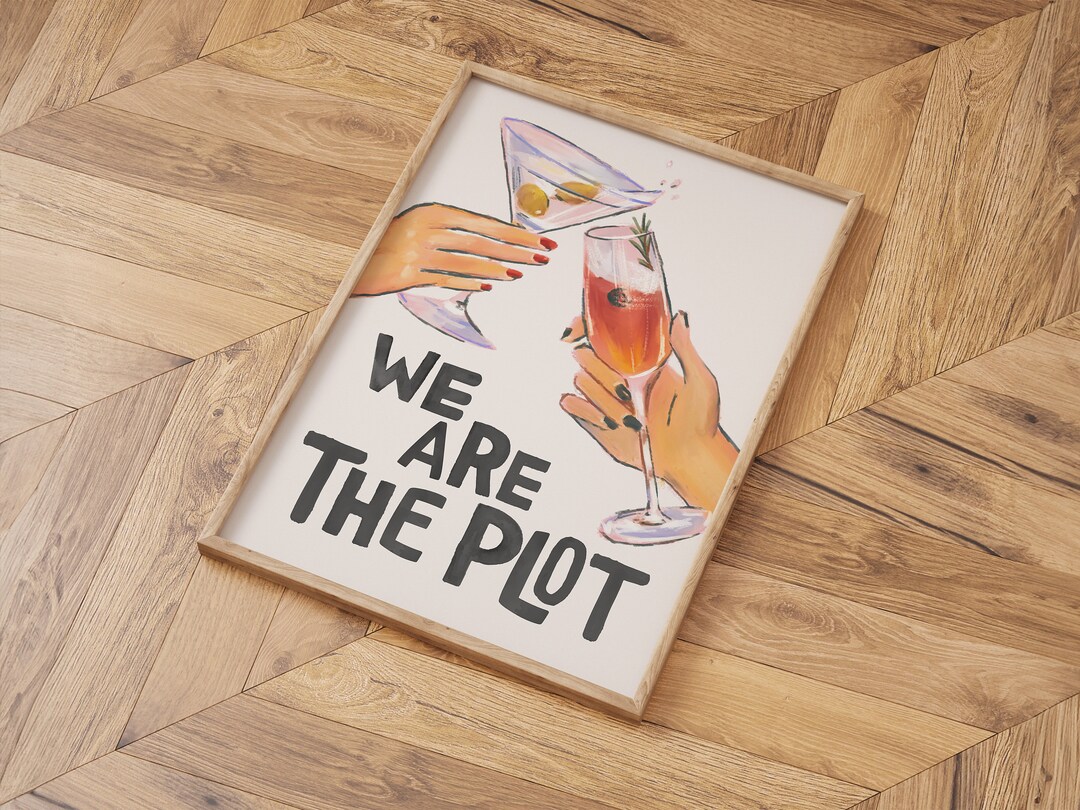 Vintage We Are the Plot Good for the Plot Pink Print Dorm Decor Bar ...