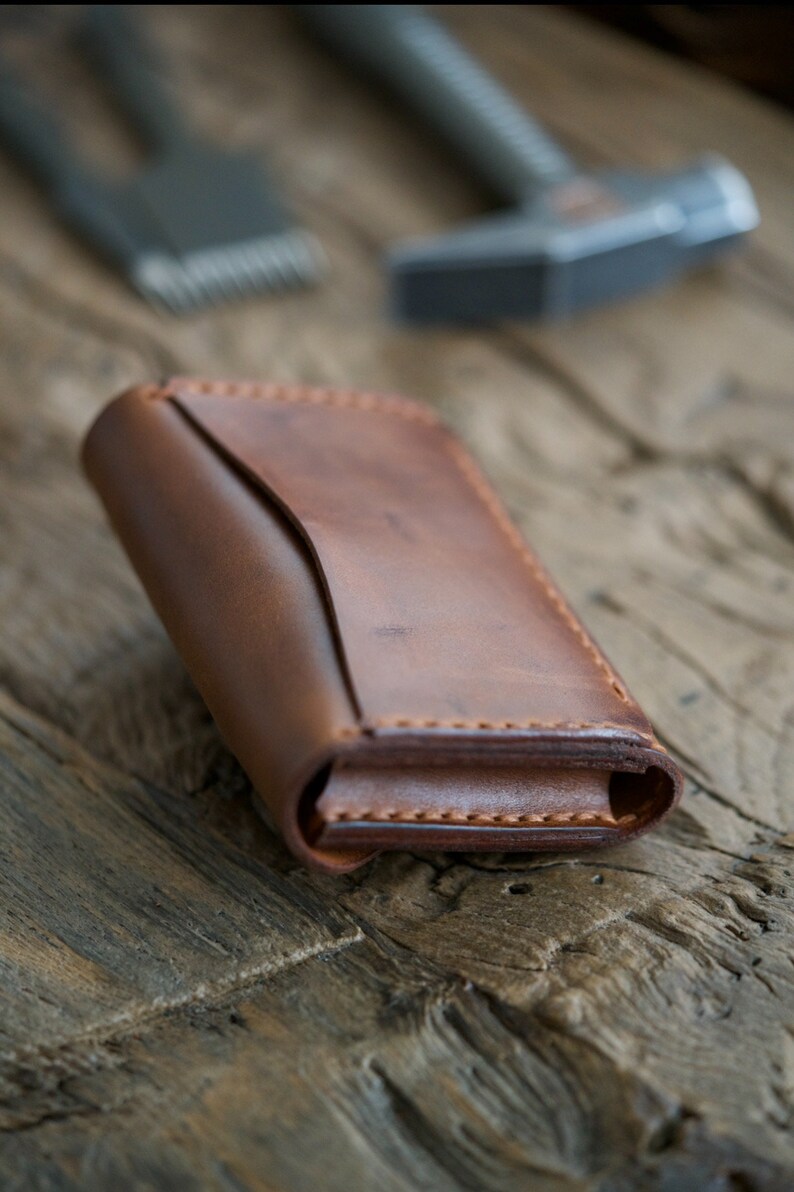 Bifold Wallet, Crazy Horse Leather Card Wallet, Customizable, Unisex ...