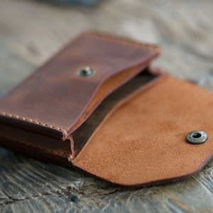 Bifold Wallet, Crazy Horse Leather Card Wallet, Customizable, Unisex ...