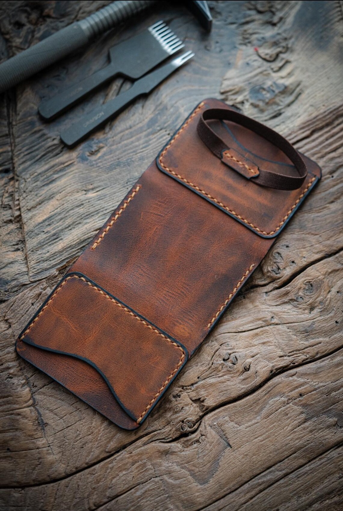 Handmade Leather Wallet – Vegetable Tanned Leather, Hand Stitched ...
