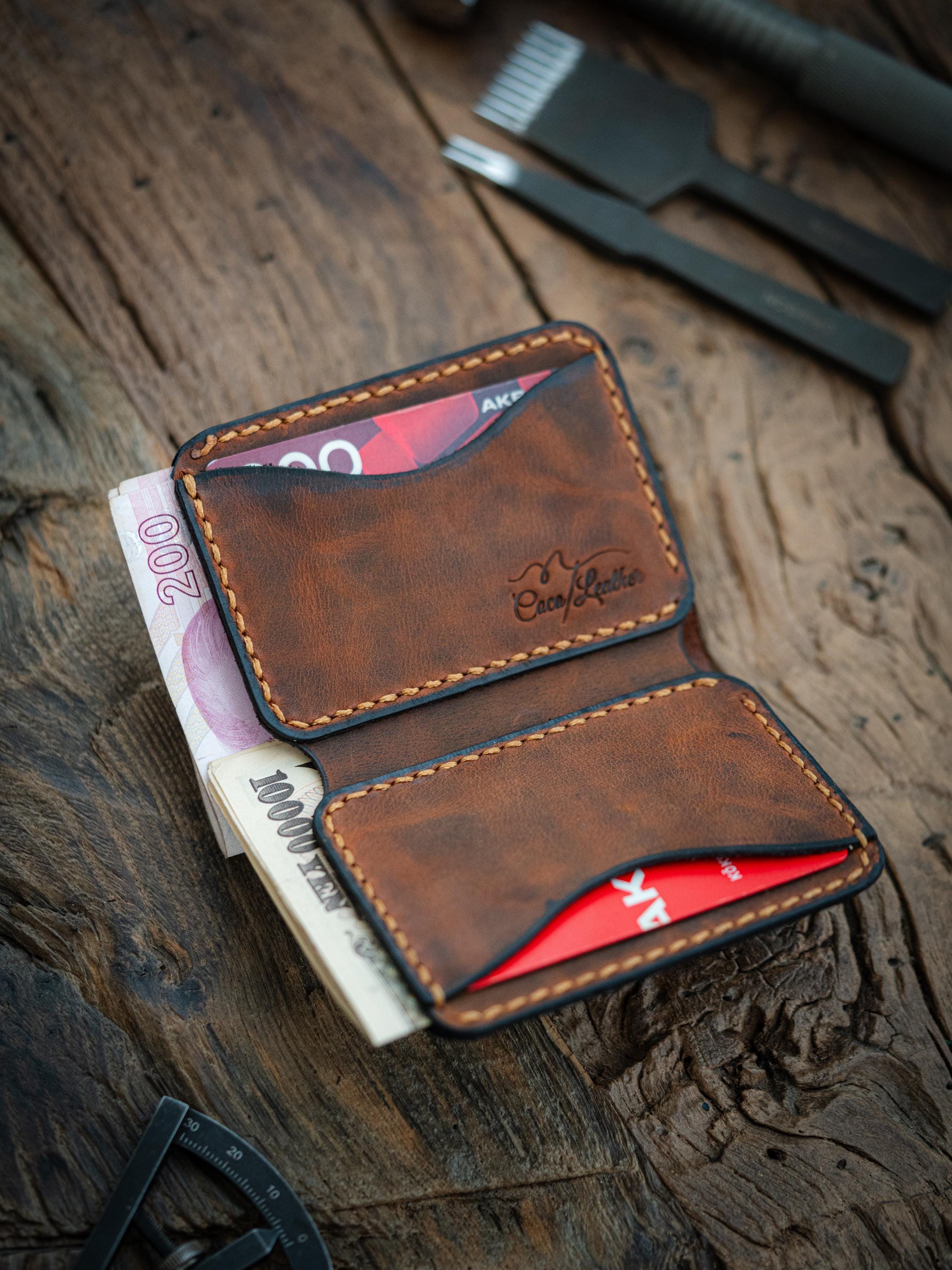 Handmade Leather Wallet – Vegetable Tanned Leather, Hand Stitched ...