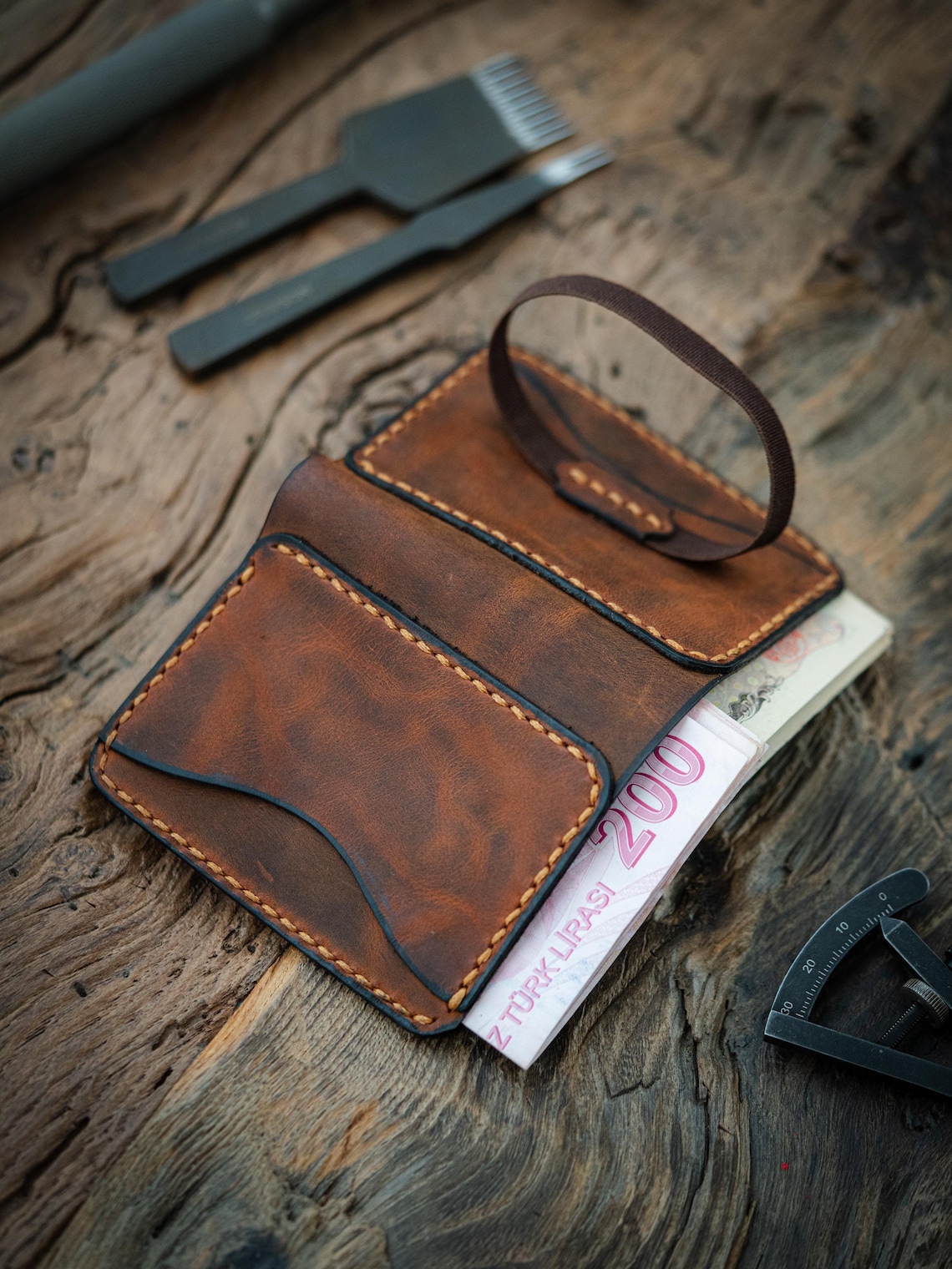 Handmade Leather Wallet – Vegetable Tanned Leather, Hand Stitched ...