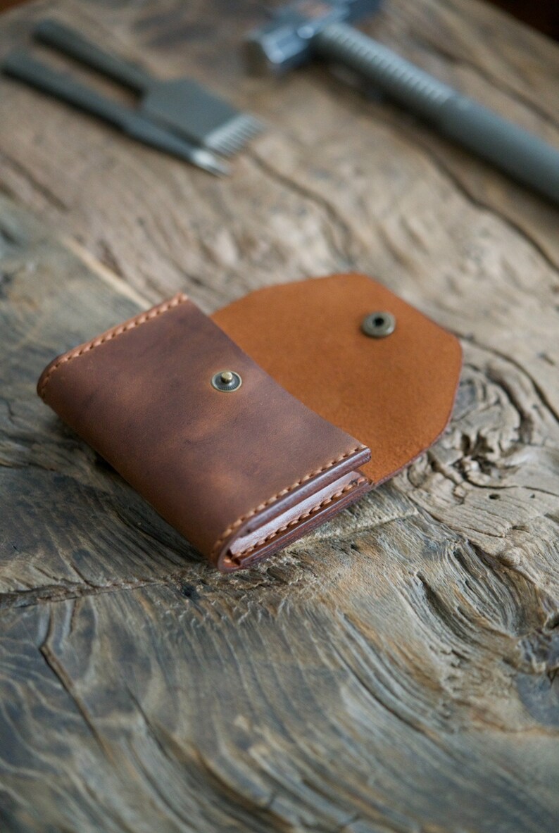 Bifold Wallet, Crazy Horse Leather Card Wallet, Customizable, Unisex ...