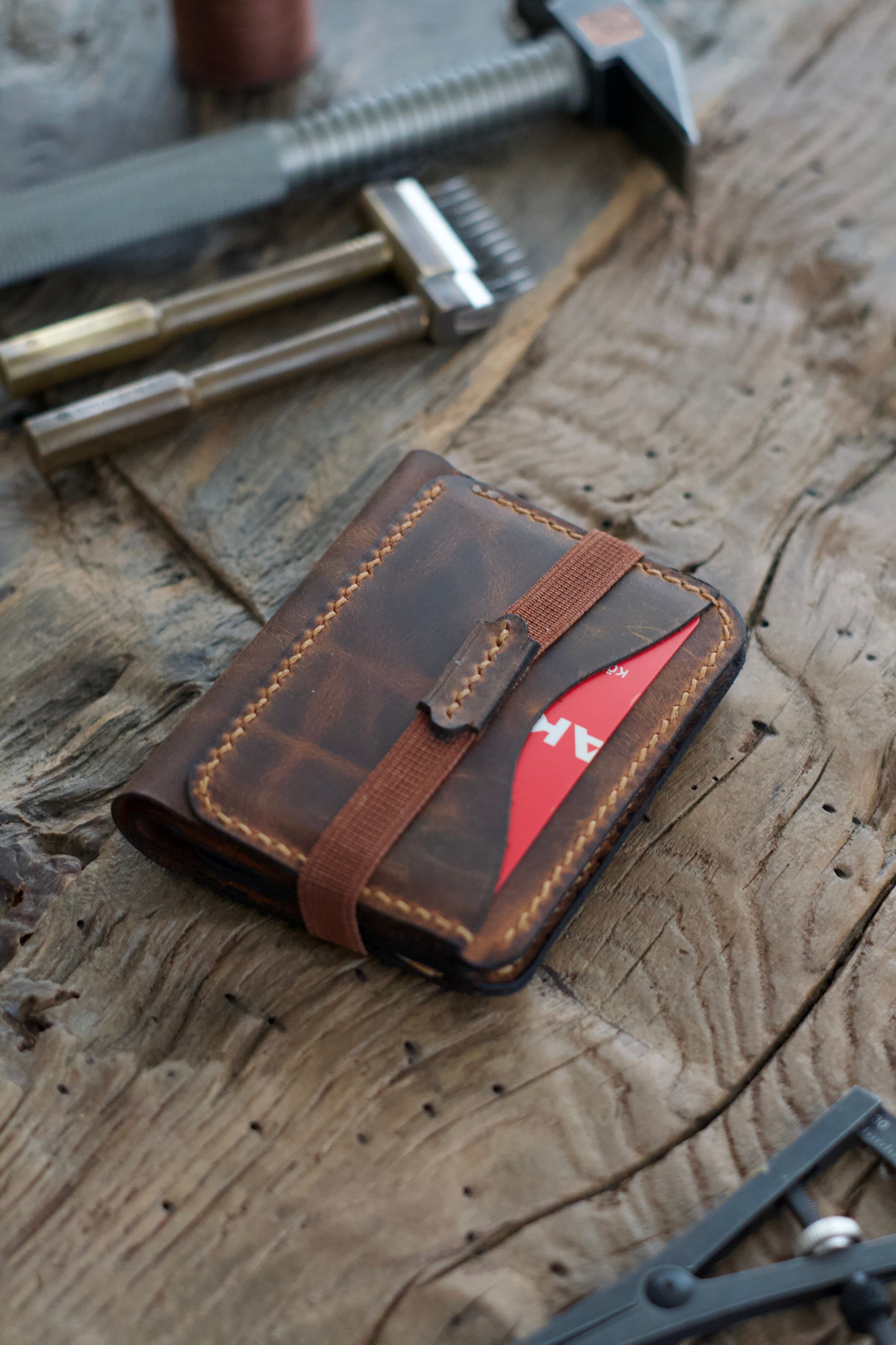 Handmade Leather Wallet / Personalized Leather Men Wallet / Tobacco ...