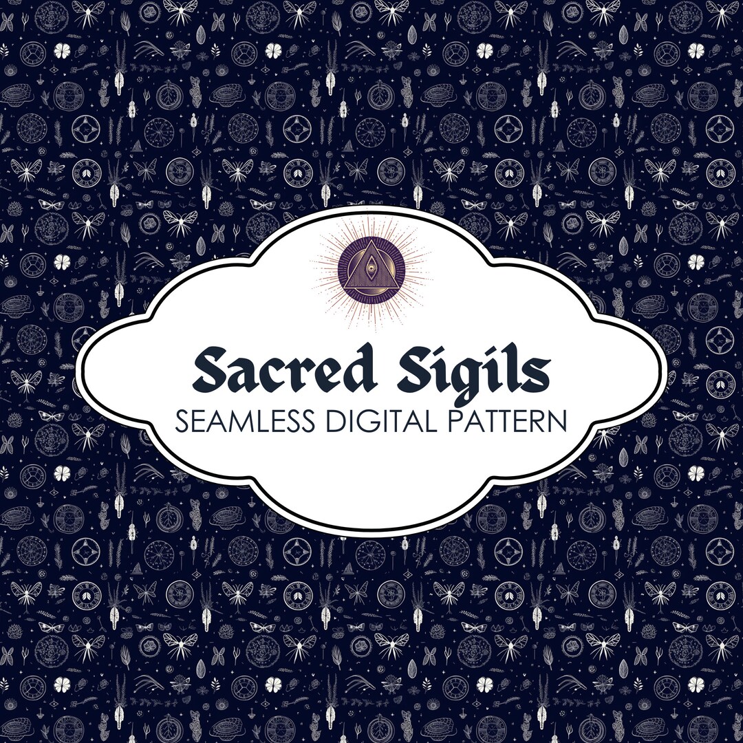 Sacred Sigils Magick Seamless Digital Pattern - Etsy