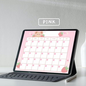 Monthly Planner Printable, Digital Kawaii Stationary, Cute Undated ...