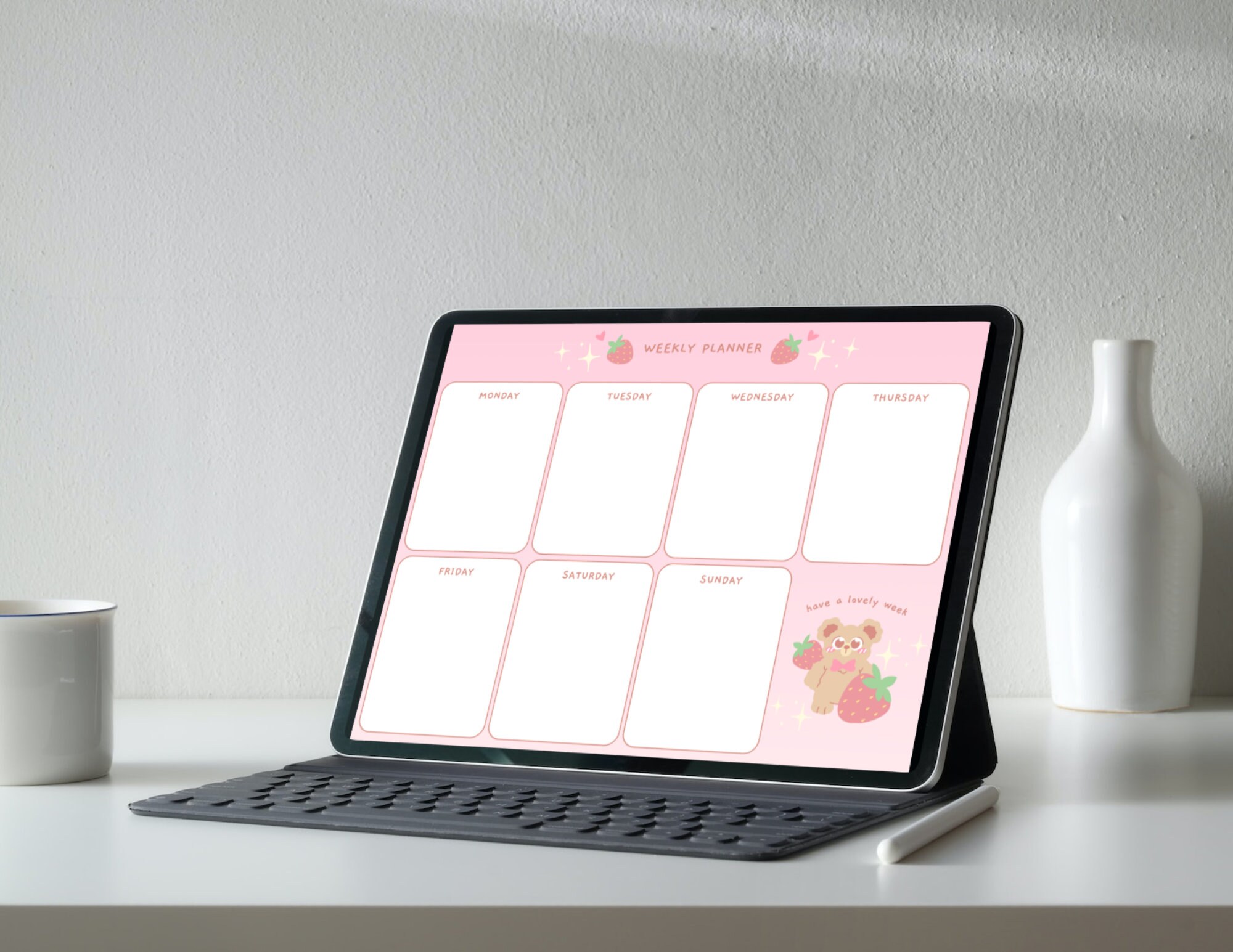 Weekly Calendar Cute Digital Planner Weekly Printable Template ...