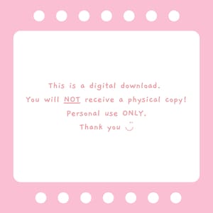 Monthly Planner Printable, Digital Kawaii Stationary, Cute Undated ...