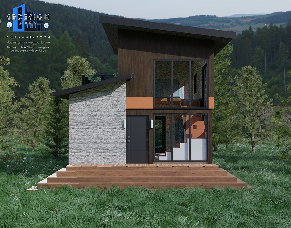 20' X 26' Tiny House Floor Plan, Modern Cottage House, Architectural ...