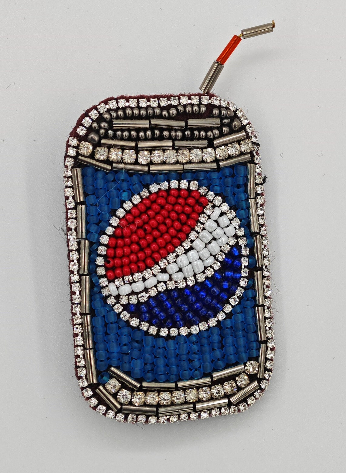 Pepsi-inspired Beaded Brooches and Pins | Pepsi Bottle Beaded Brooch ...