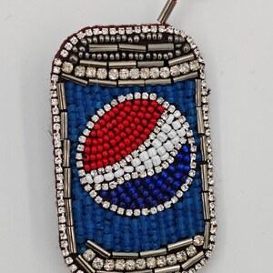 Pepsi-inspired Beaded Brooches and Pins | Pepsi Bottle Beaded Brooch ...