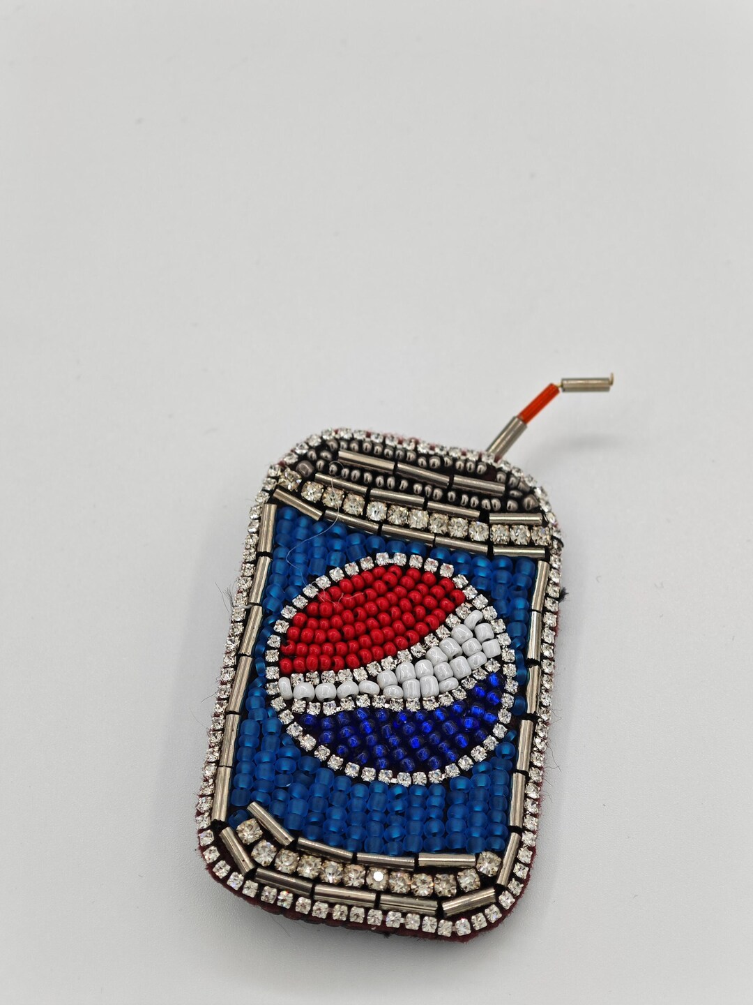 Pepsi-inspired Beaded Brooches and Pins | Pepsi Bottle Beaded Brooch ...
