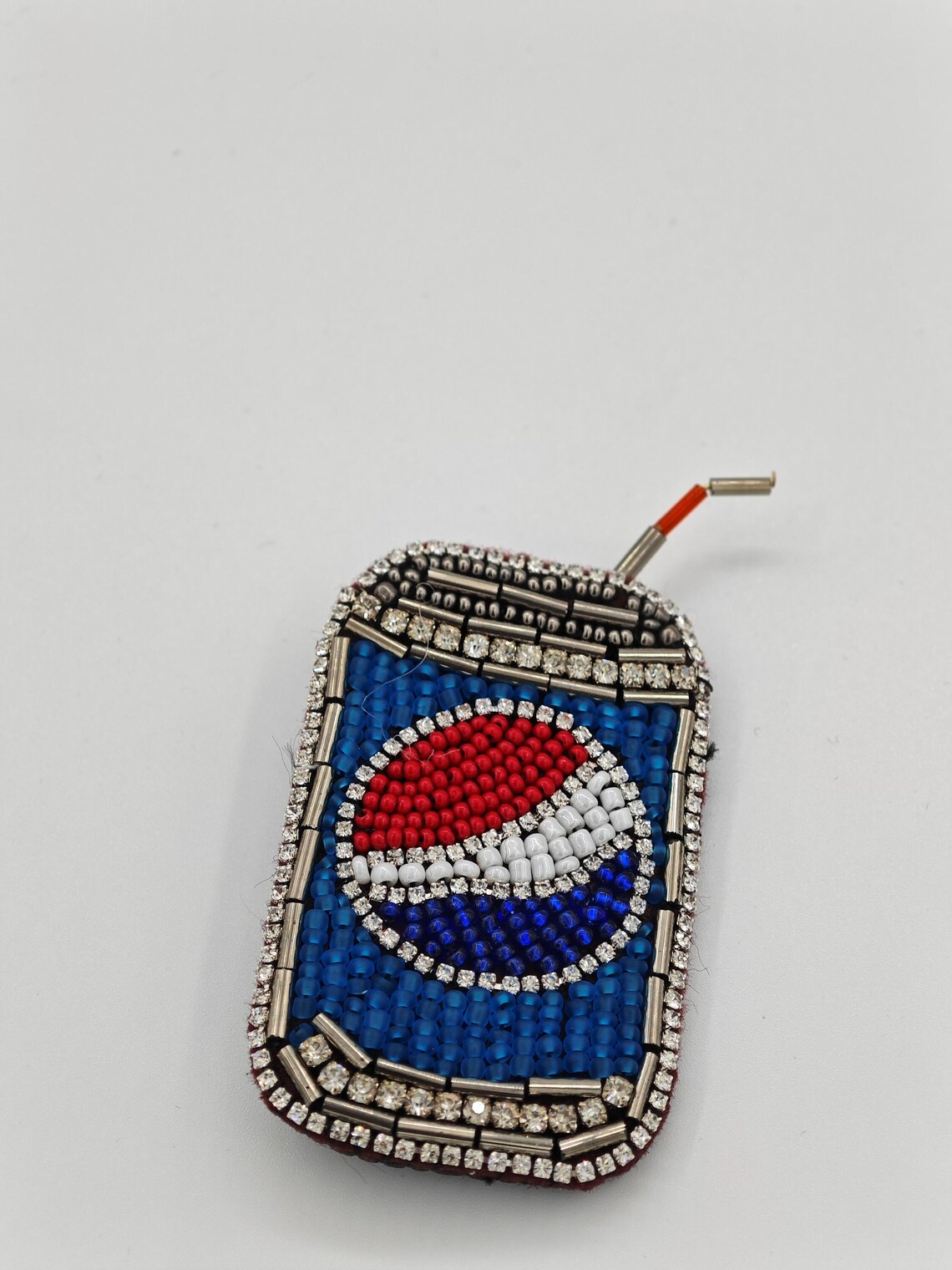 Pepsi-inspired Beaded Brooches and Pins | Pepsi Bottle Beaded Brooch ...
