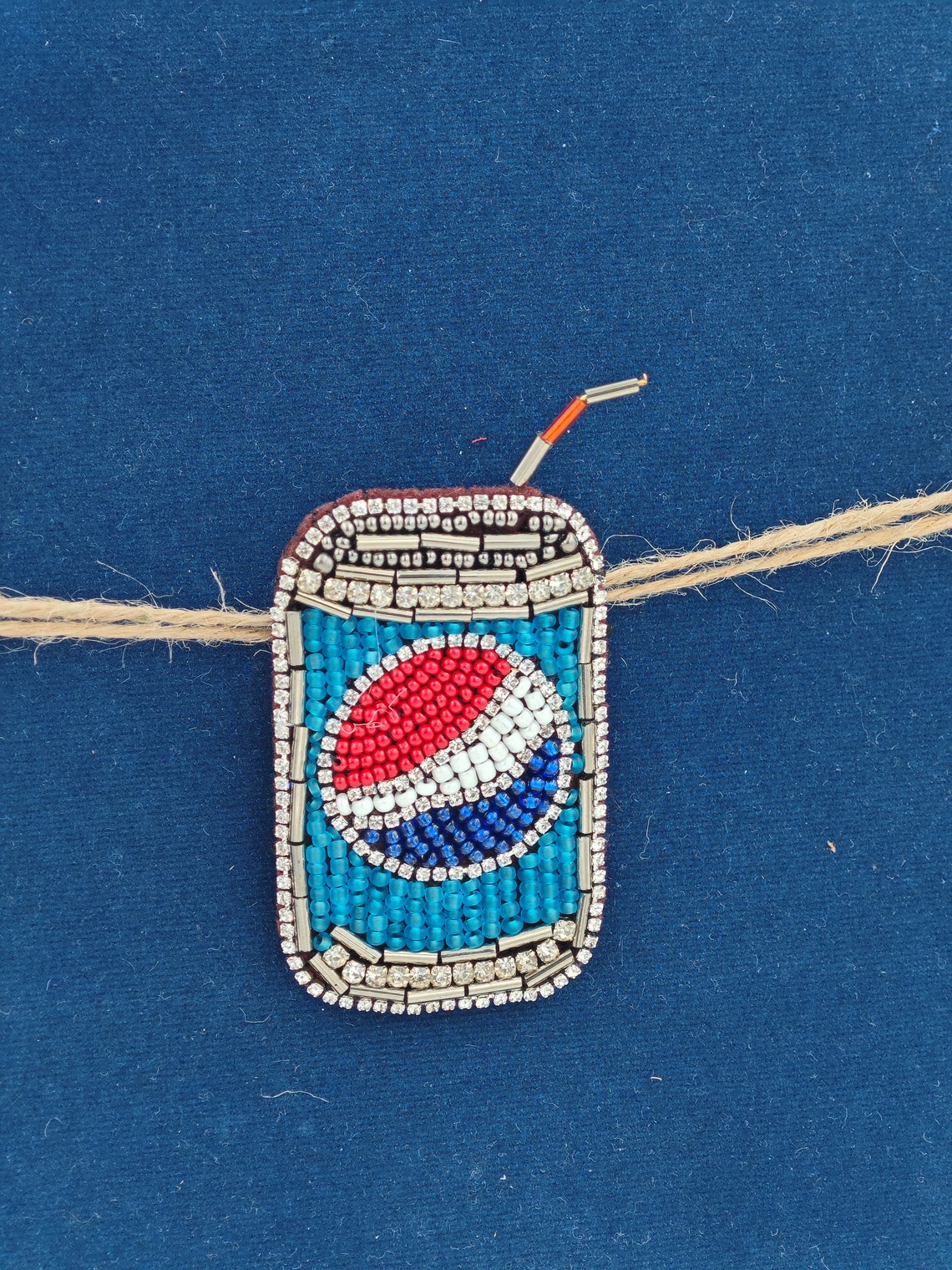 Pepsi-inspired Beaded Brooches and Pins | Pepsi Bottle Beaded Brooch ...