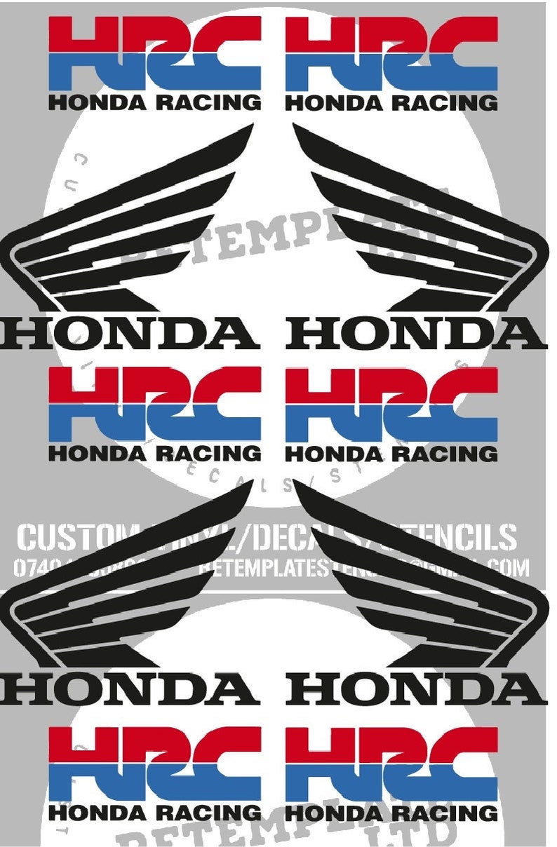 HONDA WINGS HRC Tank Stickers Decals Graphics Transfers Cbr - Etsy