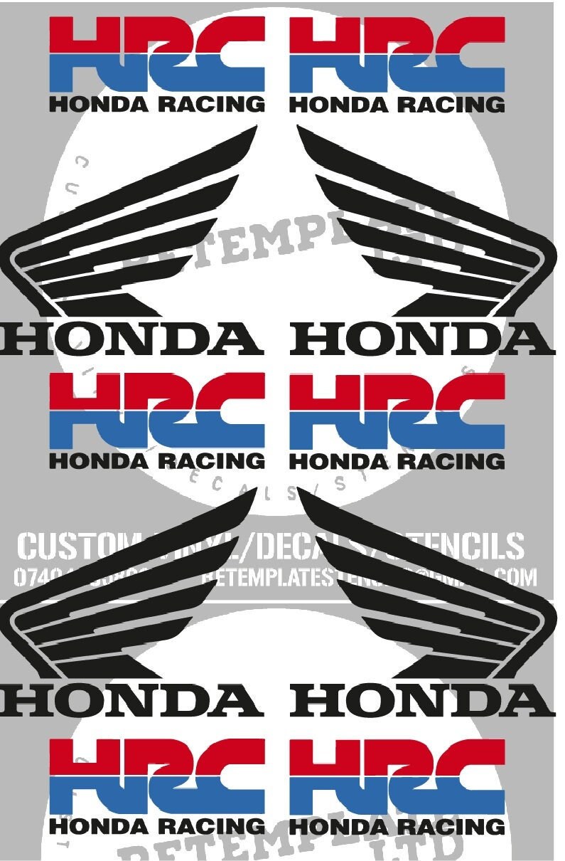 HONDA WINGS HRC Tank Stickers Decals Graphics Transfers Cbr - Etsy
