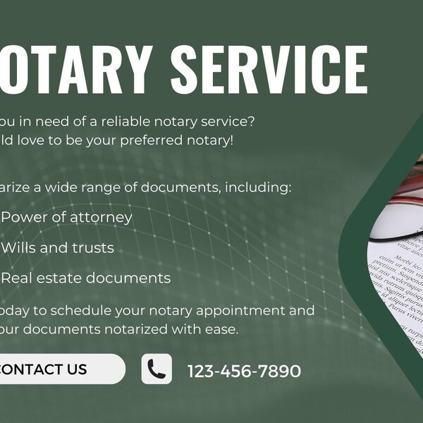 Notary Facebook Cover Template - Etsy