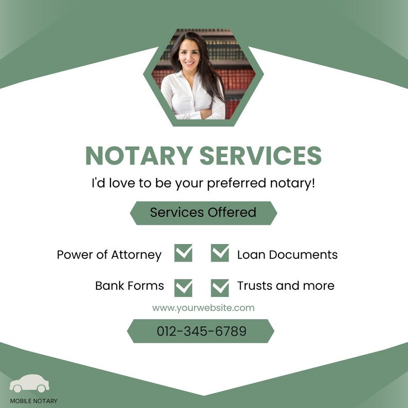Notary Template, Canva Flyer for Notary Signing Agents, Marketing for ...