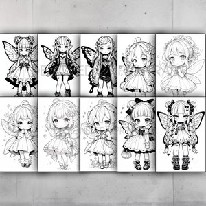 Anime Chibi Cute Fairy Girls Coloring Book 70 Page Anime Manga Fantasy ...