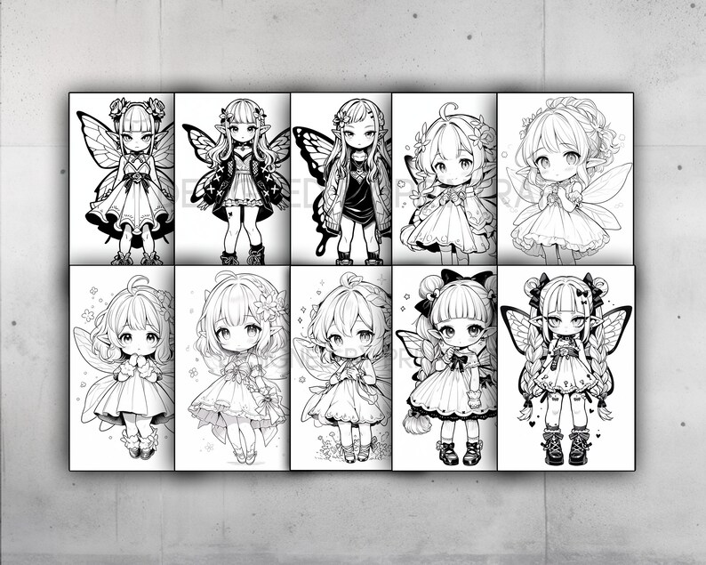 Anime Chibi Cute Fairy Girls Coloring Book 70 Page Anime Manga - Etsy