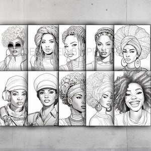 Beautiful Black Women Coloring Book 50 Page Black Beauty Coloring Pages ...