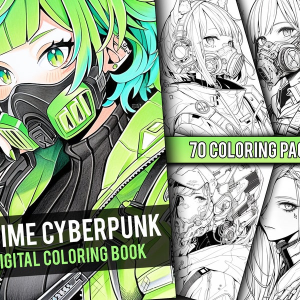 Cyberpunk Manga Coloring Book - Etsy