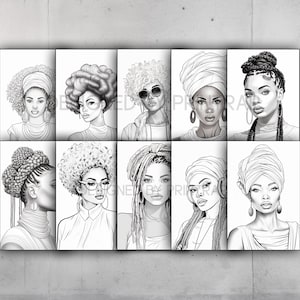 Beautiful Black Women Coloring Book 50 Page Black Beauty Coloring Pages ...