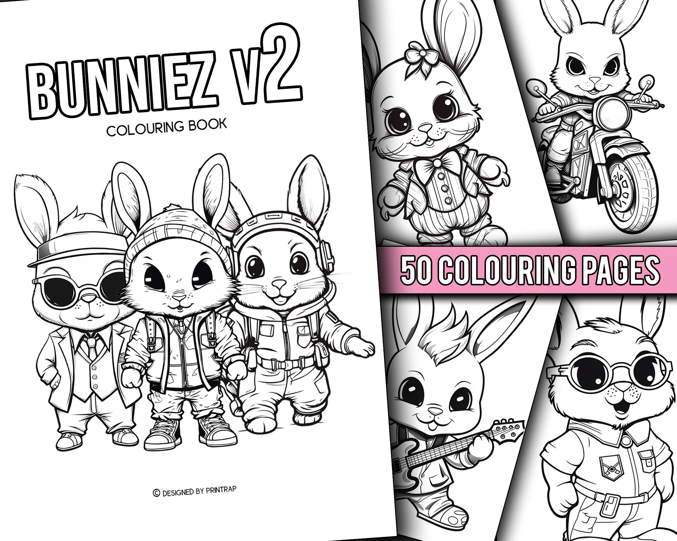 Movie Peter Rabbit Coloring Pages Buy Bunniez V2: 50 Page Cute Bunny