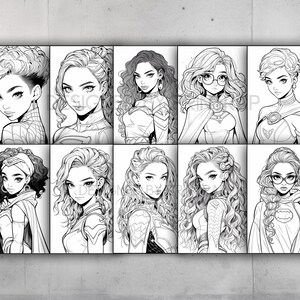 Anime Superhero Girls Coloring Book 50 Page Manga Fantasy Coloring ...
