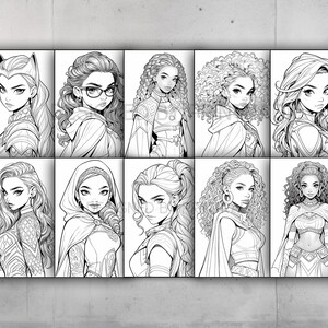 Anime Superhero Girls Coloring Book 50 Page Manga Fantasy Coloring ...