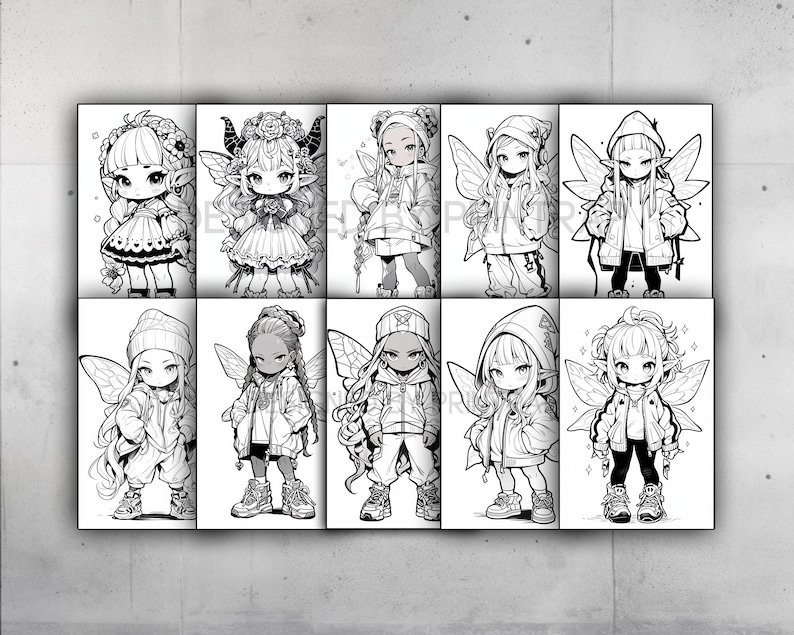 Anime Chibi Cute Fairy Girls Coloring Book 70 Page Anime Manga - Etsy
