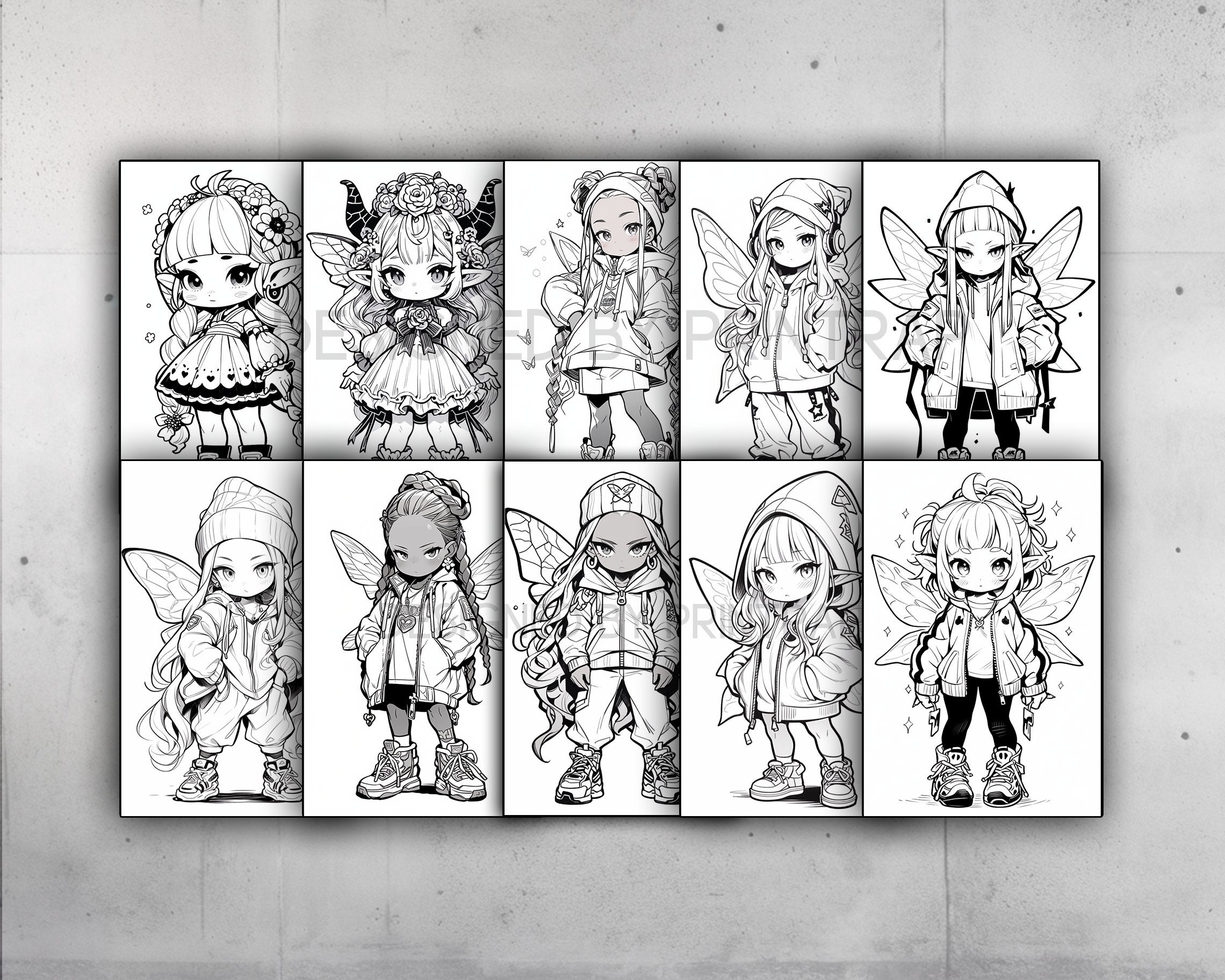 Anime Chibi Cute Fairy Girls Coloring Book 70 Page Anime Manga - Etsy ...