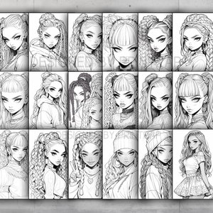 Anime Sassy Girls Coloring Book 115 Page Cute Manga Fantasy Anime ...