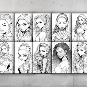 Anime Superhero Girls Coloring Book 50 Page Manga Fantasy Coloring ...