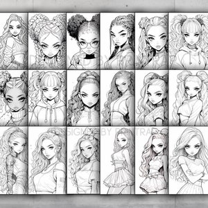 Anime Sassy Girls Coloring Book 115 Page Cute Manga Fantasy Anime ...