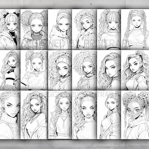 Anime Sassy Girls Coloring Book 115 Page Cute Manga Fantasy Anime ...