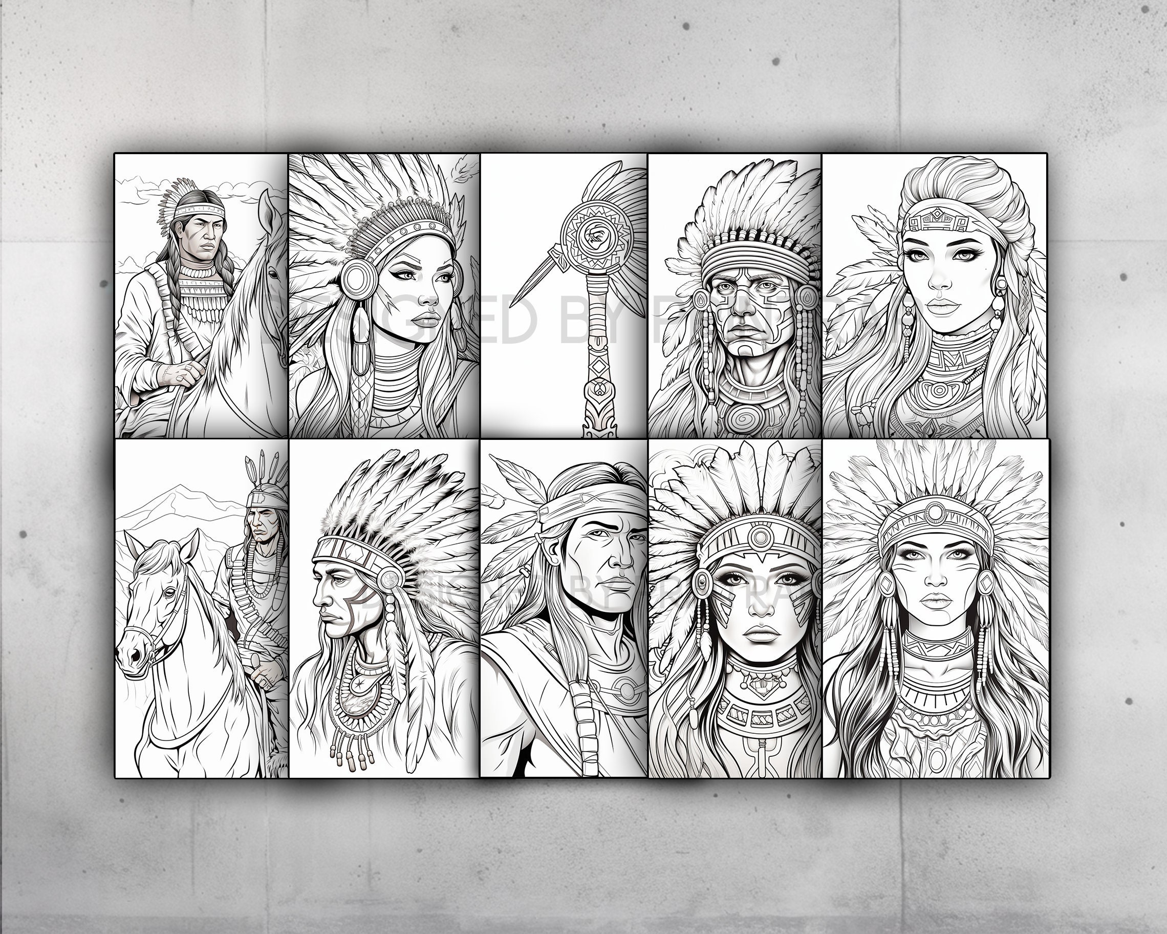 Native Americans Coloring Book 50 Page Culture History - Etsy