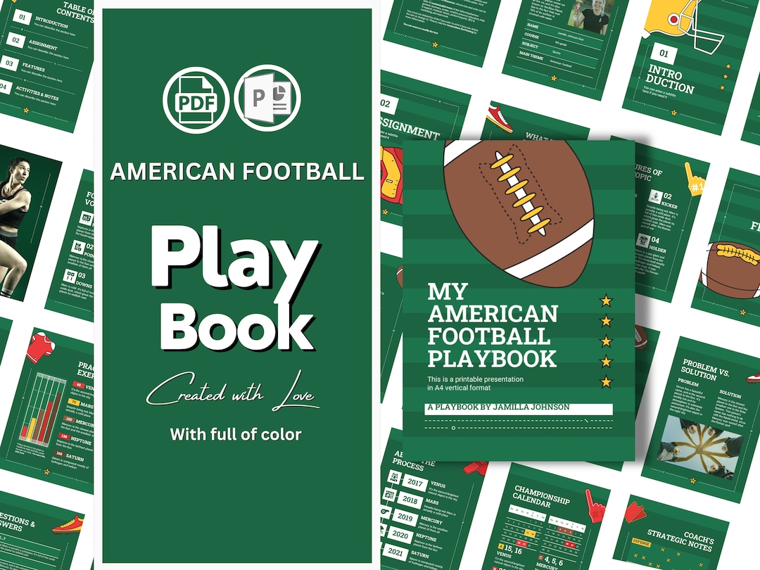 American Football Playbookprompts for A Storybook Instant - Etsy