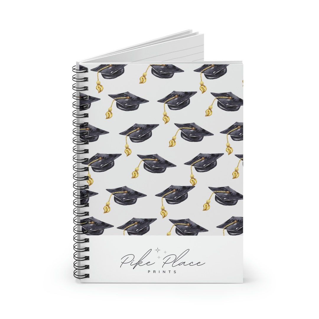 Graduation Spiral Notebook Graduation Cap Water Color Paint - Etsy